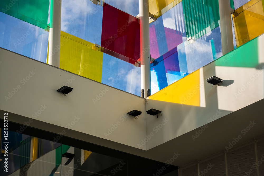 colorful windows are a hallmark of Centre Pompidou art gallery in ...