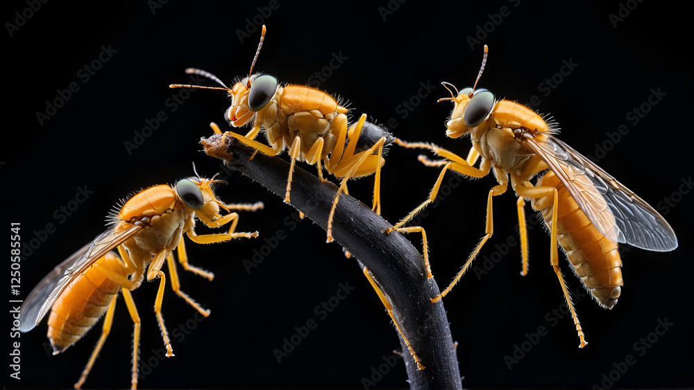 Dark winged fungus midge, sciaridae, high macro of adult fly and the ...