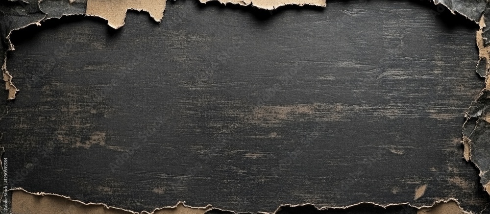 Distressed Black Torn Cardboard Texture for Vintage Collage and Design ...