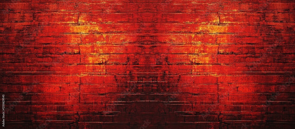 Red brick wall abstract texture with vibrant red tones and symmetrical ...