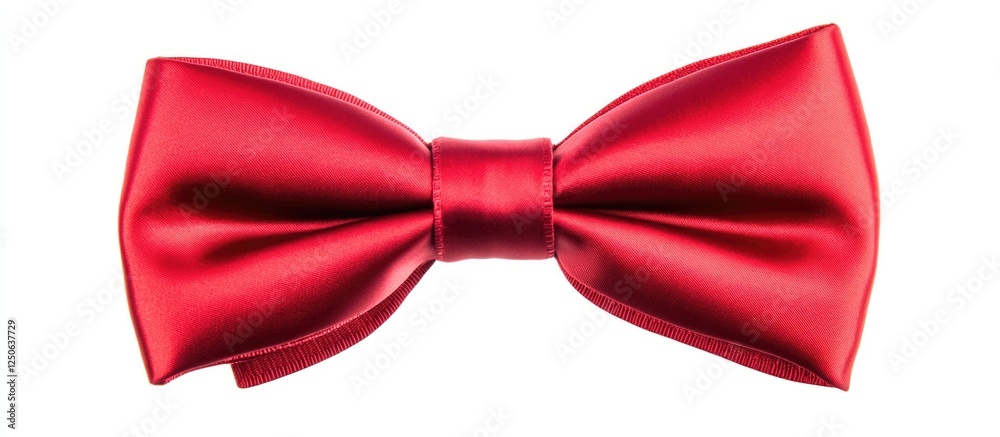 Red bow tie ribbon isolated on white background for customizable text ...