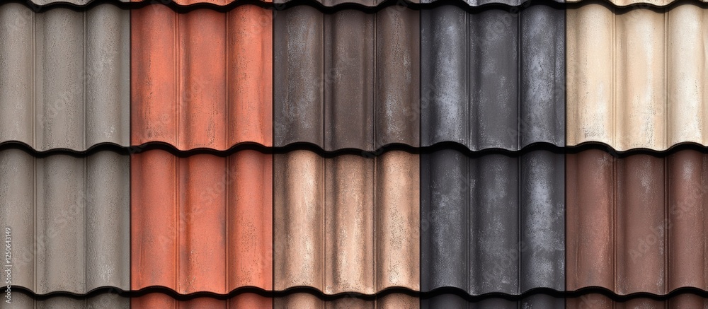 Roof tile texture background showcasing various colors and patterns of ...
