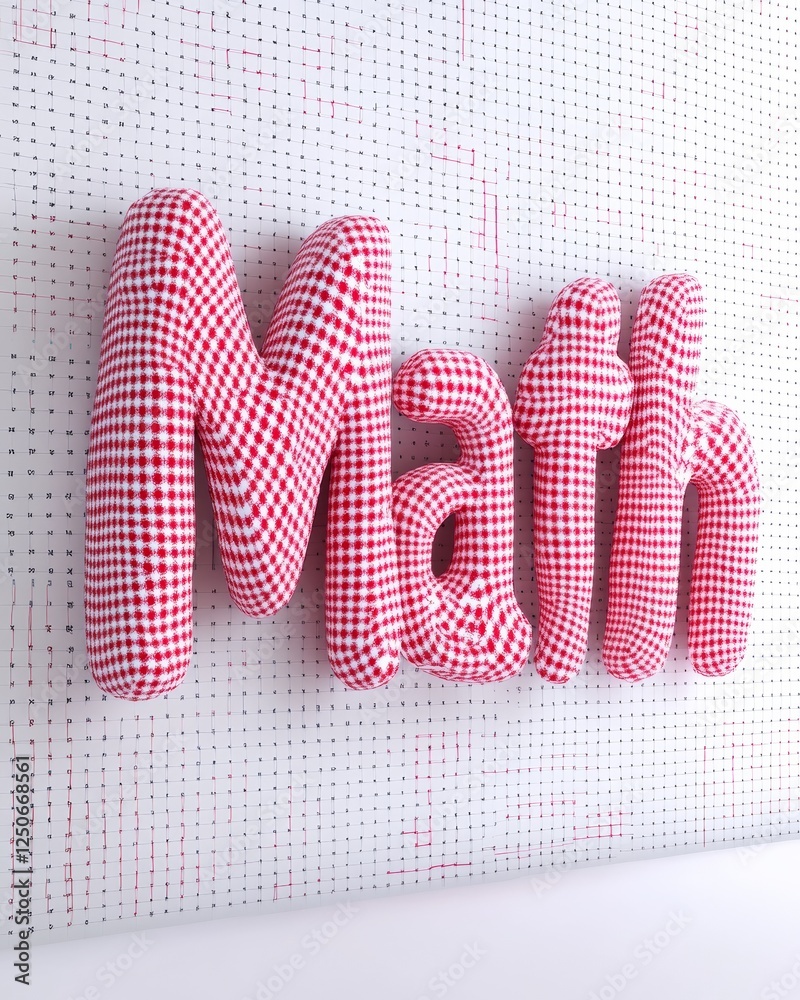 Geometric Holiday Chic Plush Math Typography with Bold Checkered ...