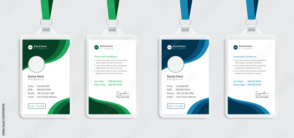 Professional Modern & Creative ID Card Design printable Template ...