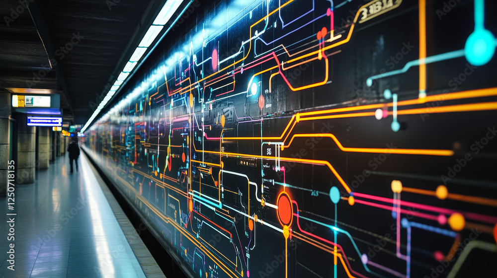 Metro, underground transport scheme map, urban subway system. Vector ...