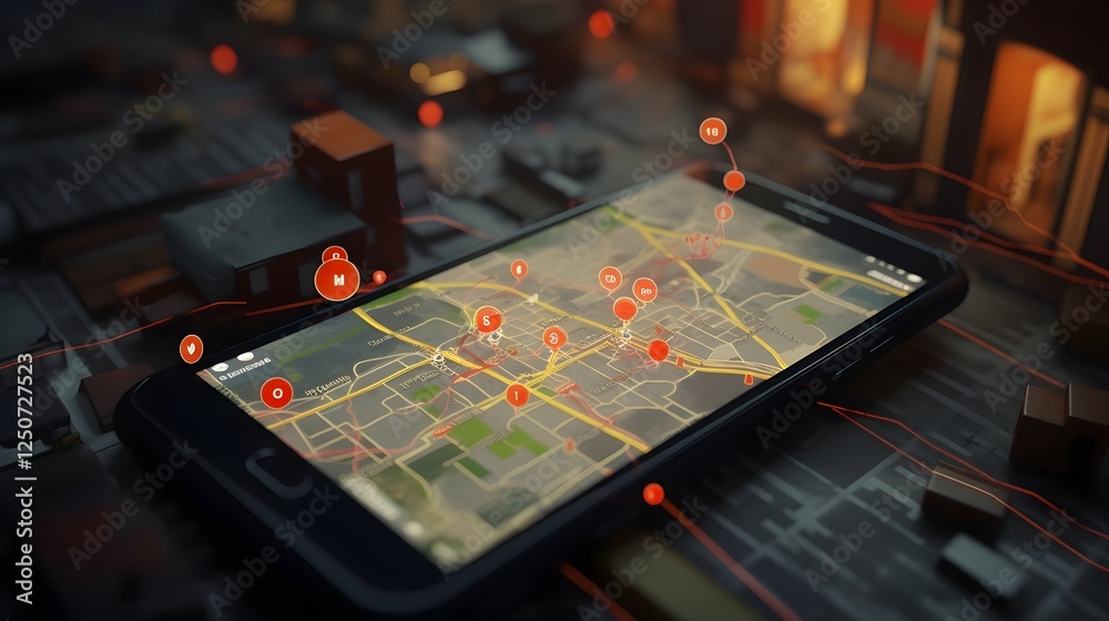 Smartphone displaying an elegant user interface with an animated food ...