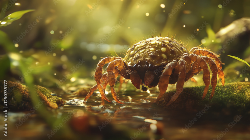 Ticks warning icon, vector beware sign with encephalitis parasite mite ...