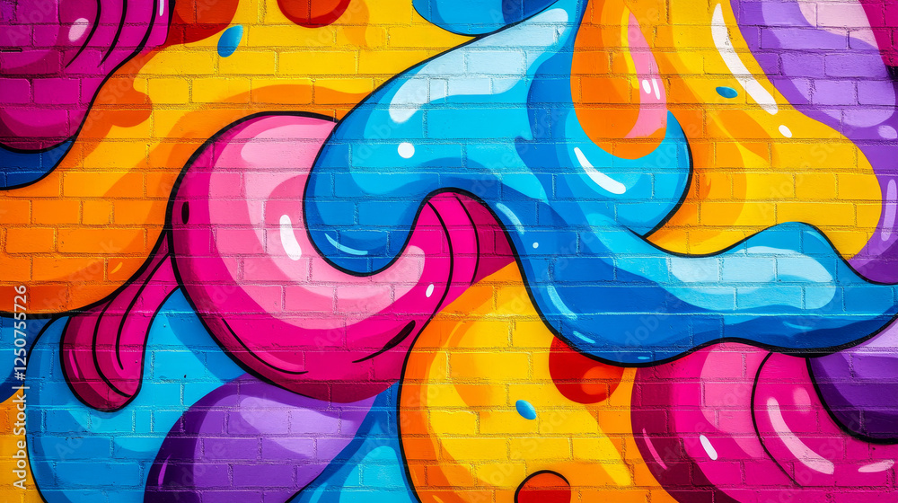 Urban graffiti design on blobs background. Vector version also ...