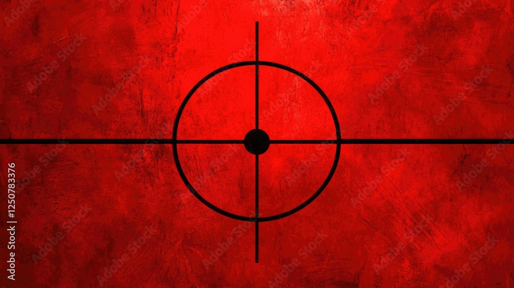 Aiming Precision: Crosshair Overlay on Bold Red Backdrop Highlighting ...