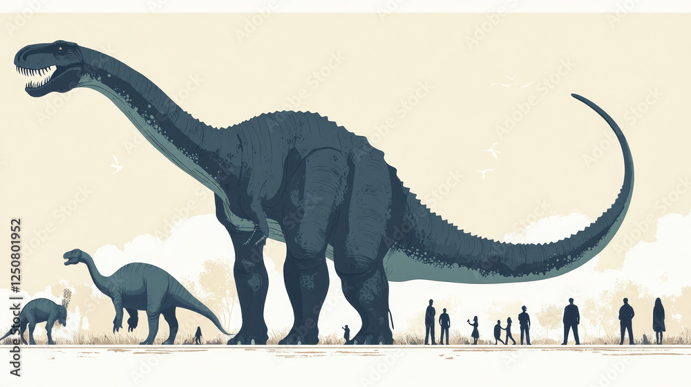 Dinosaurs size to human comparison infographics. Paleontology ...