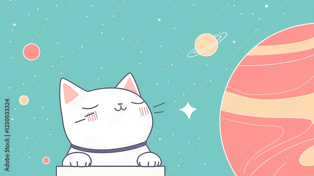 Cosmic Cat Adventure, an imaginative doodle of a feline astronaut ...