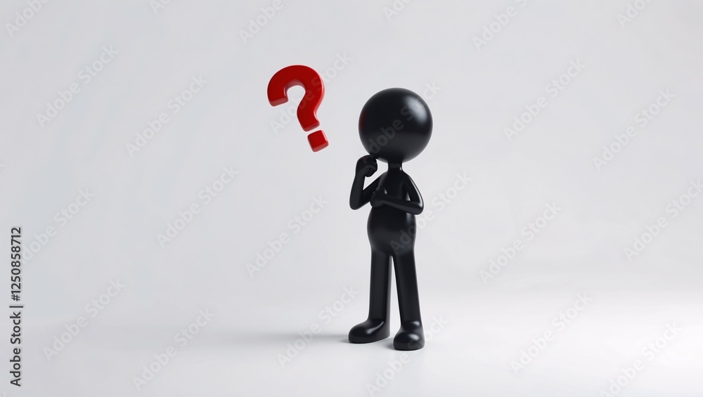 Ilustración de Stock Stick figure character standing in a confused pose ...