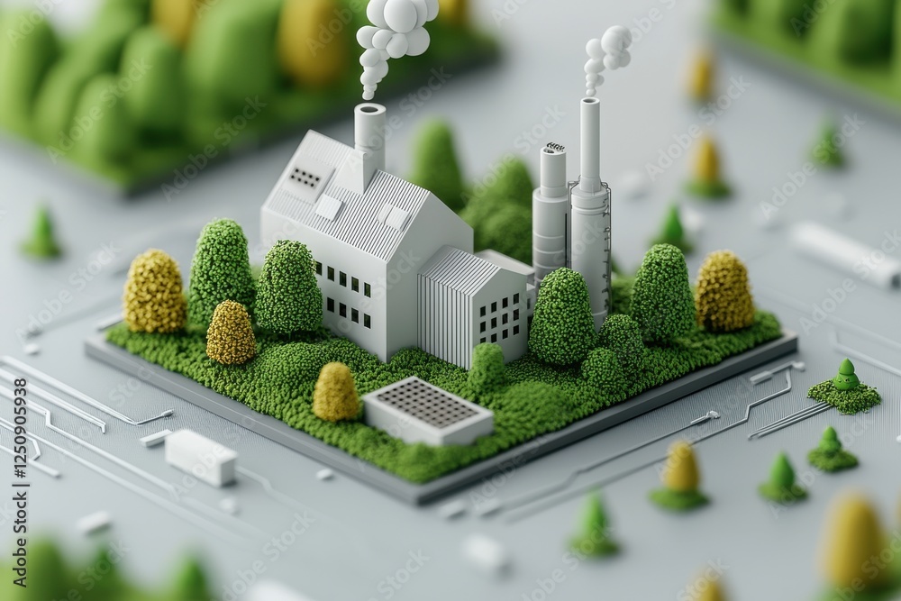 Innovative and eco friendly microchip factory with a futuristic ...