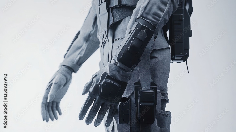 Cybernetic soldier in exoskeleton gear. Stock Photo | Adobe Stock