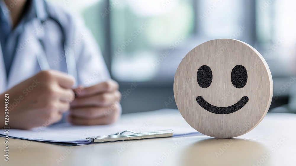 Therapist and patient discussing mental health standards office setting ...