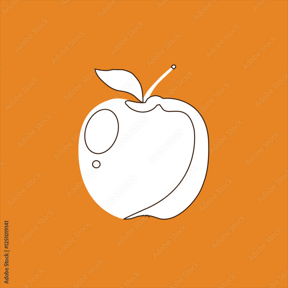 red apple outline, apple shape for coloring, children's coloring ...