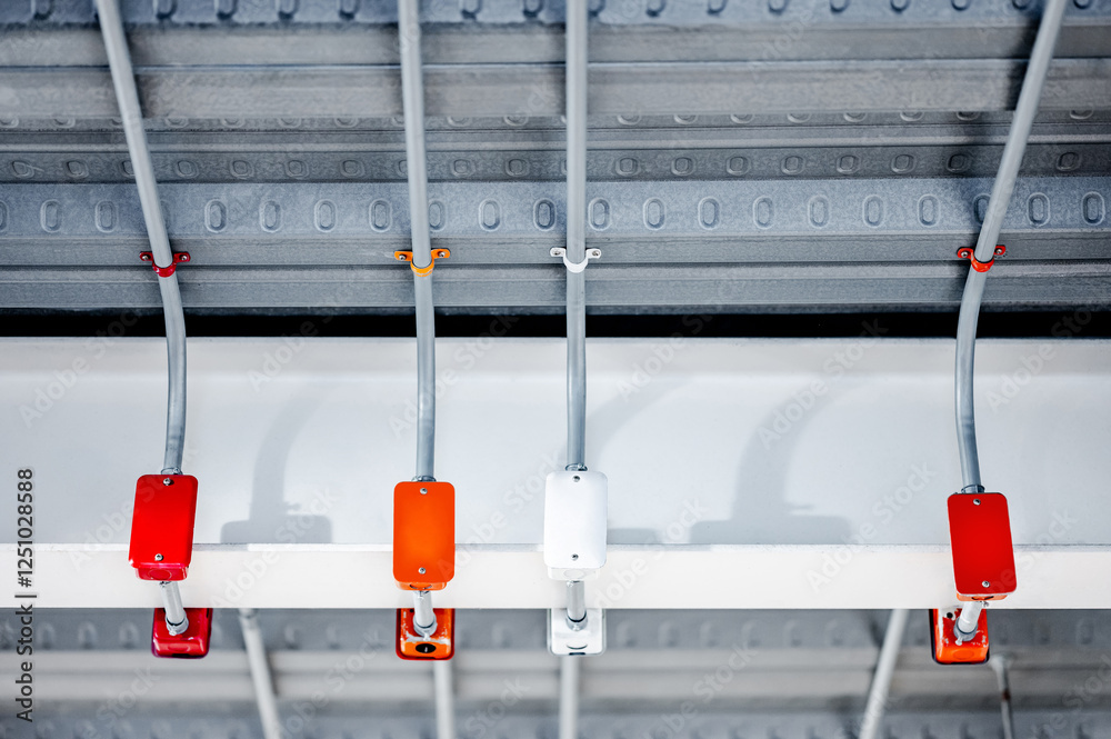 Electrical cable conduit with colorful junction box for electric wiring ...