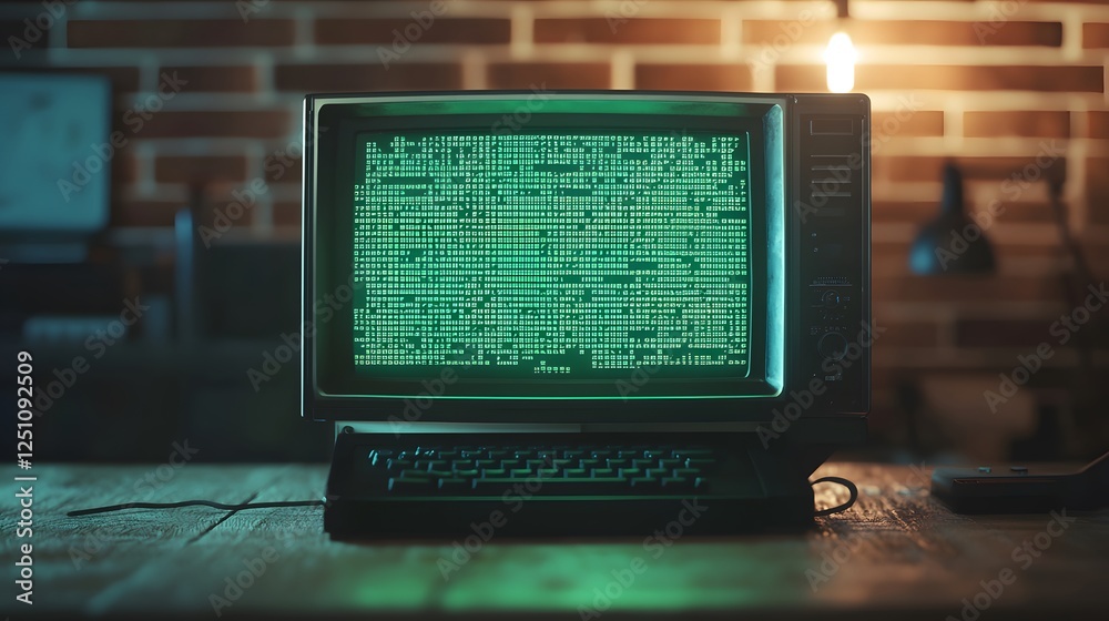 A classic computer startup screen displaying green text on a black ...