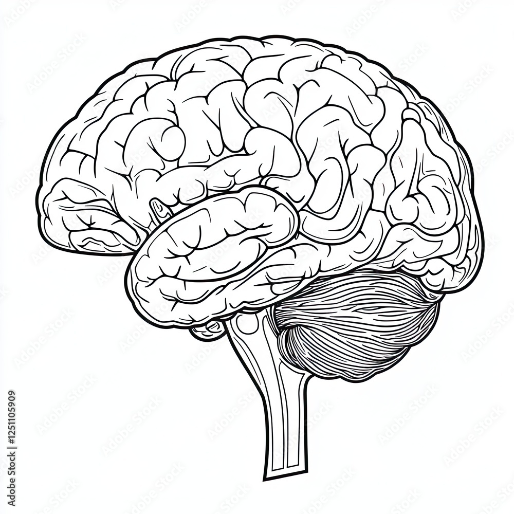 Simple Brain Diagram for Coloring Educational and Fun Neuroanatomy ...