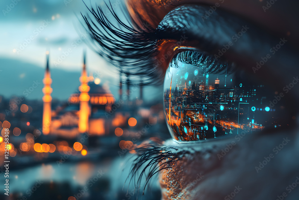 Human eye with cyber retinal recognition for neuro link connection ...