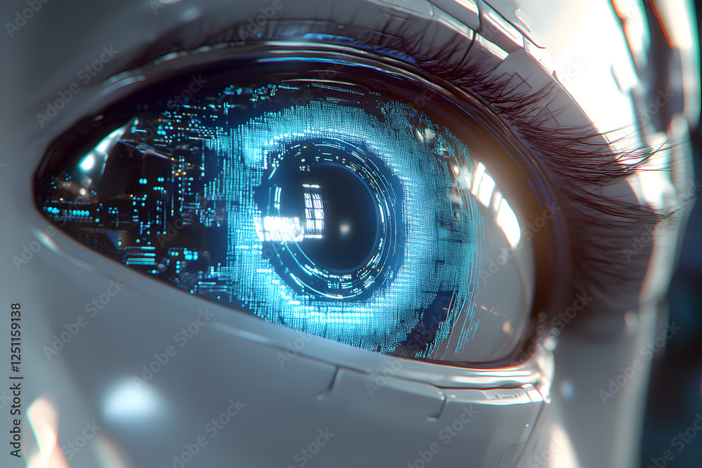 Human eye with cyber retinal recognition for neuro link connection ...