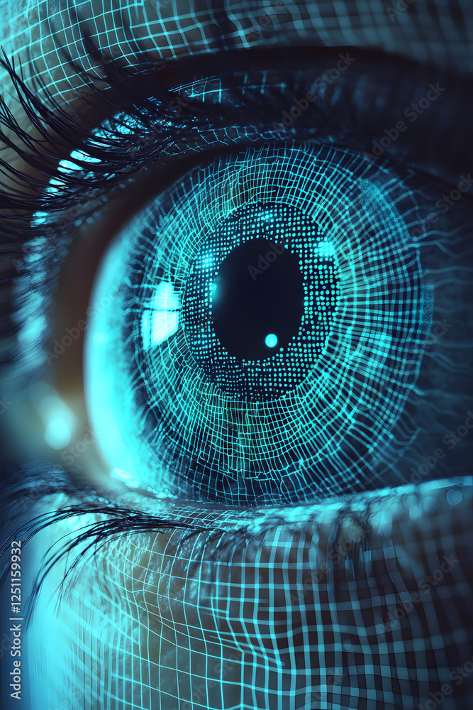 Human eye with cyber retinal recognition for neuro link connection ...