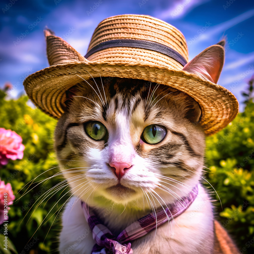 Cats Wear Hats Fun Facts & Adorable Photos. Stock Photo | Adobe Stock