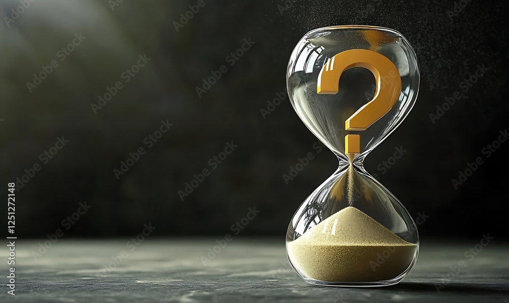 Hourglass with Falling Sand Forming a Question Mark Symbolizing Time ...