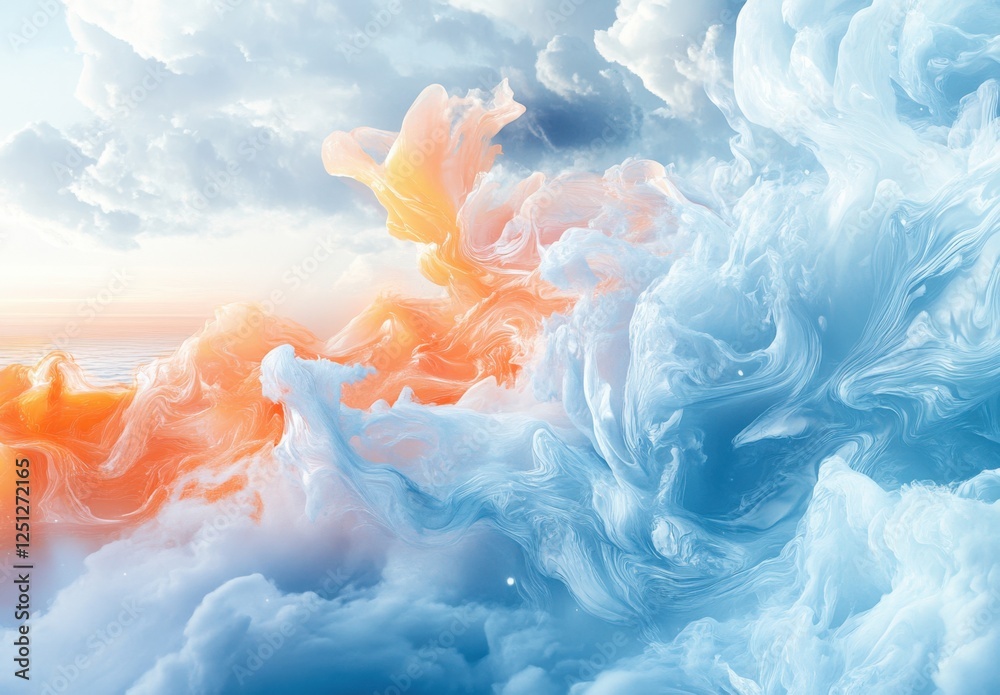 Abstract background for photoshop Clouds clear sky, blue ocean and sea ...