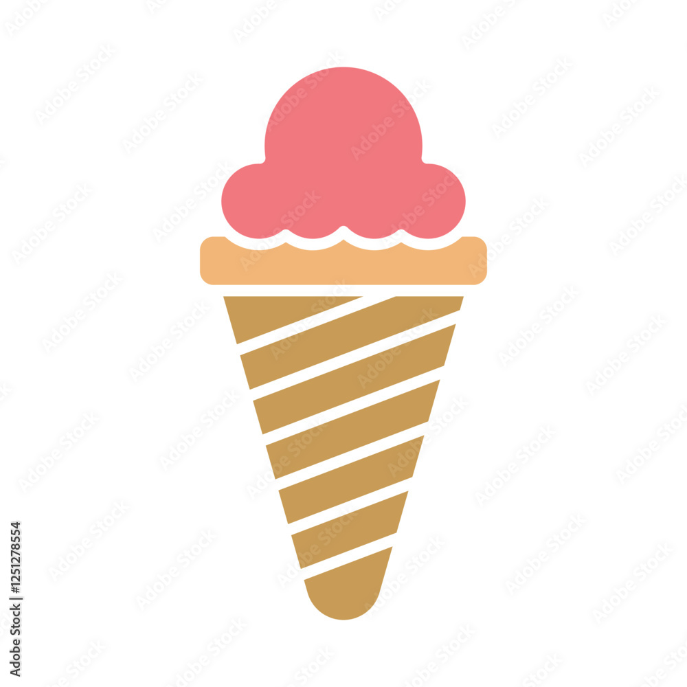 ice cream icon, simple flat style, symbol vector illustration sign logo ...