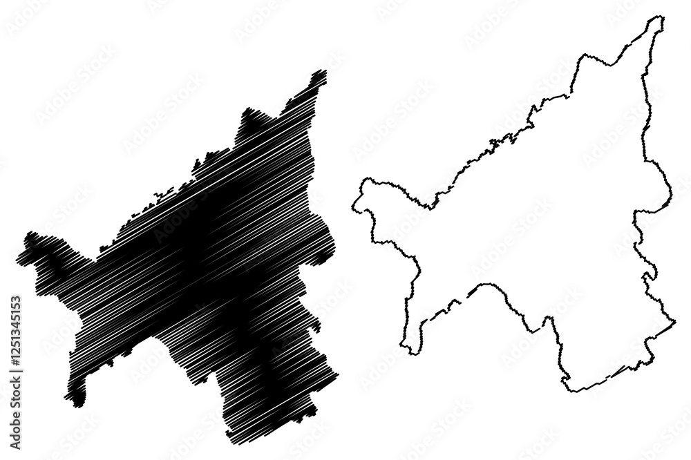 Loei Province (Kingdom of Thailand, Siam, Provinces of Thailand) map vector illustration ...