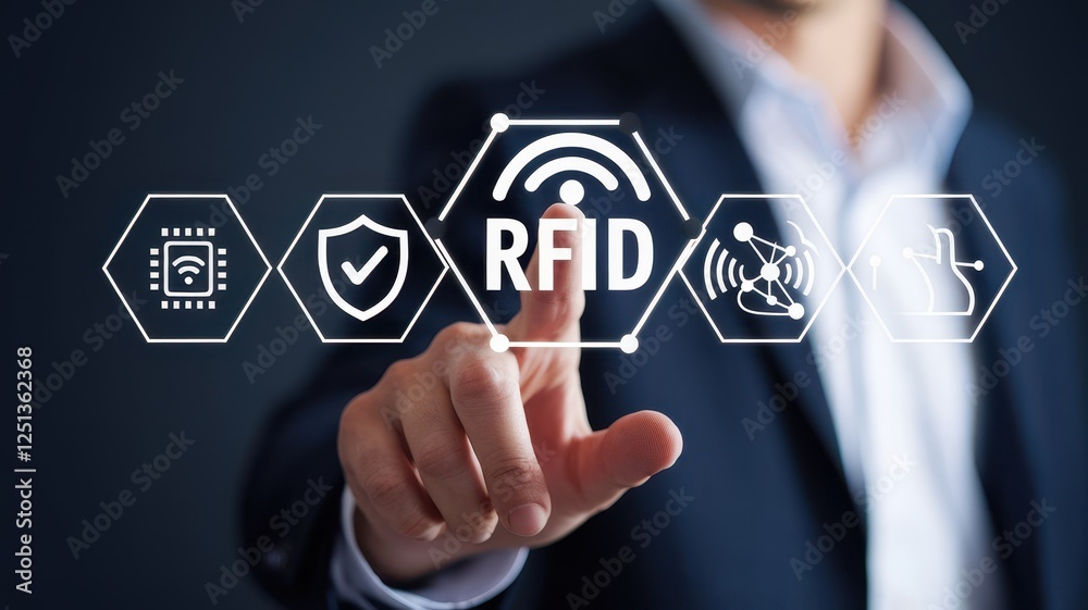 RFID Technology: Secure Wireless Communication and Identification Stock ...