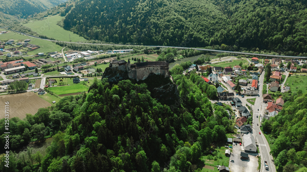 Orava castle - Oravsky Hrad in Oravsky Podzamok in Slovakia. Medieval ...