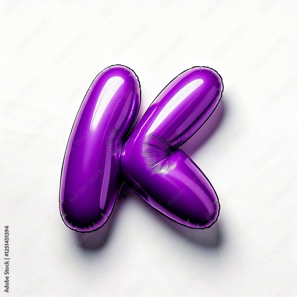 Inflated Letter K with Fabric Texture on Neutral Background, letters ...