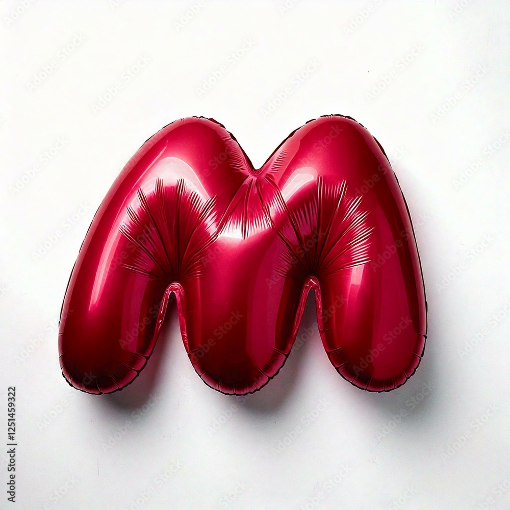 Ilustración de Stock Inflated Letter M with Fabric Texture on Neutral ...