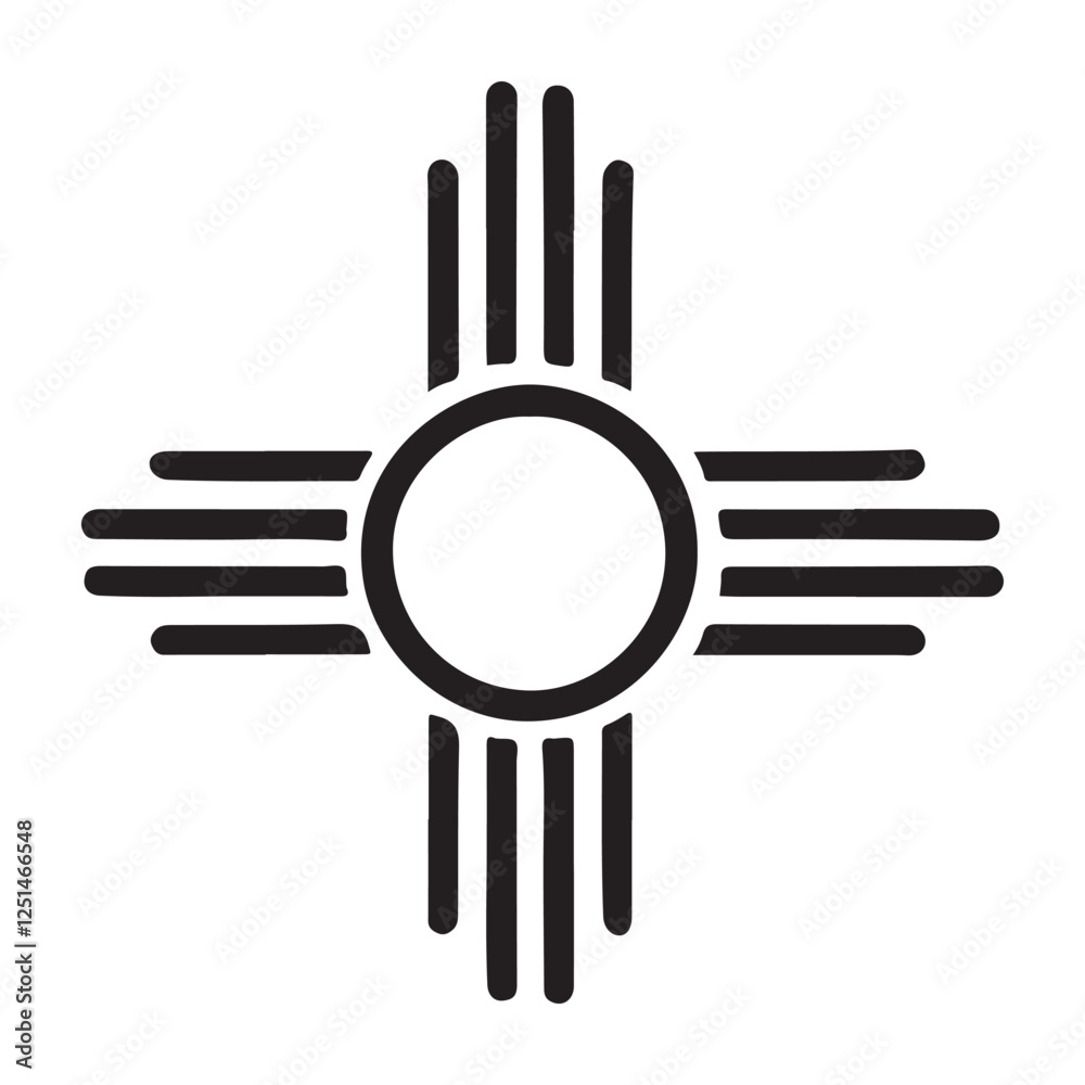 Zia Symbol Silhouette Vector Graphic New Mexico Heritage Icon Stock ...