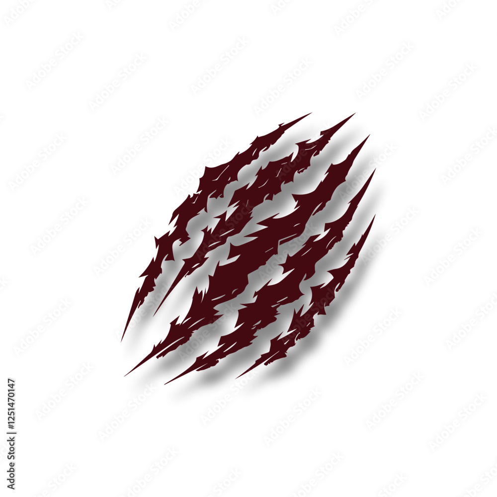 animal Claw mark vector. Claws beast ripped mark with shadow vector ...