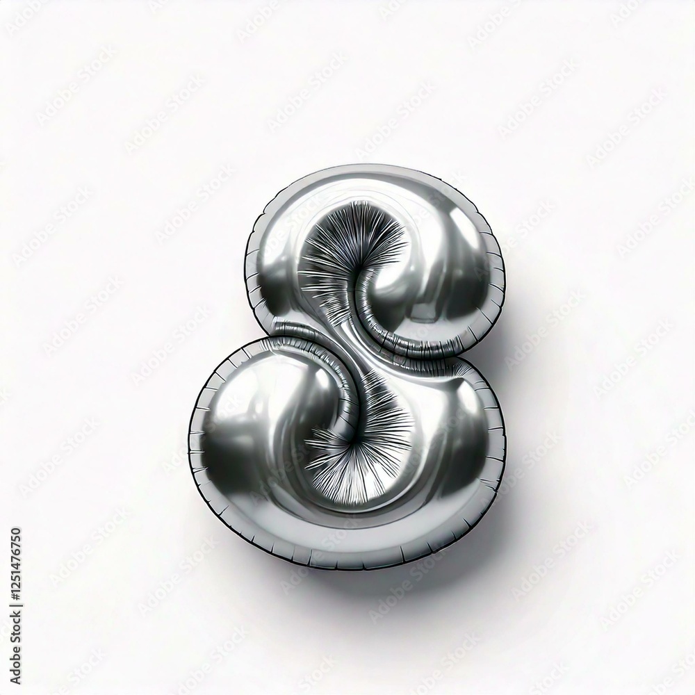 Structure Refe Inflated Letter S with Fabric Texture on Neutral ...