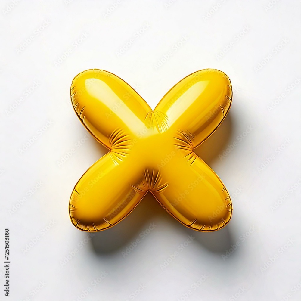Inflated Letter X with Fabric Texture on Neutral Background, letters ...