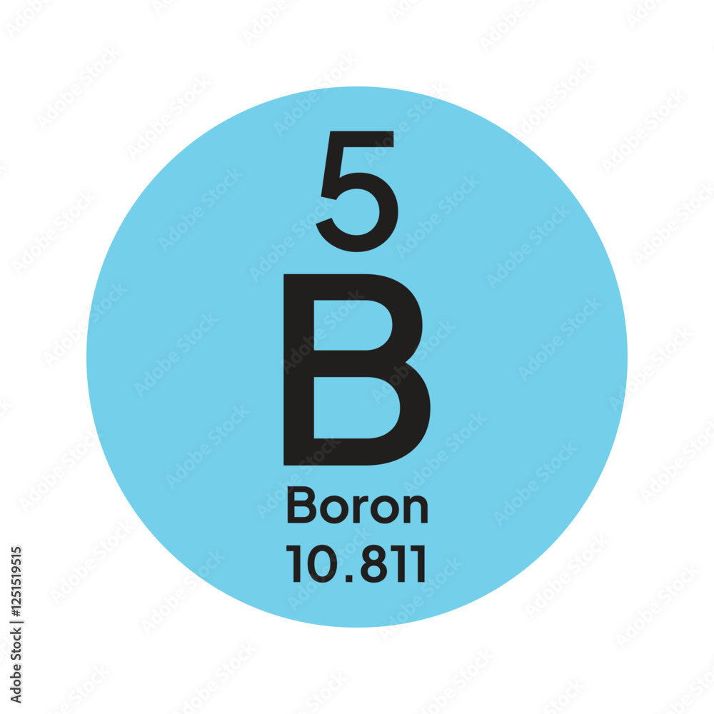 เวกเตอร์ Stock Boron, B, chemical periodic element icon. The chemical ...
