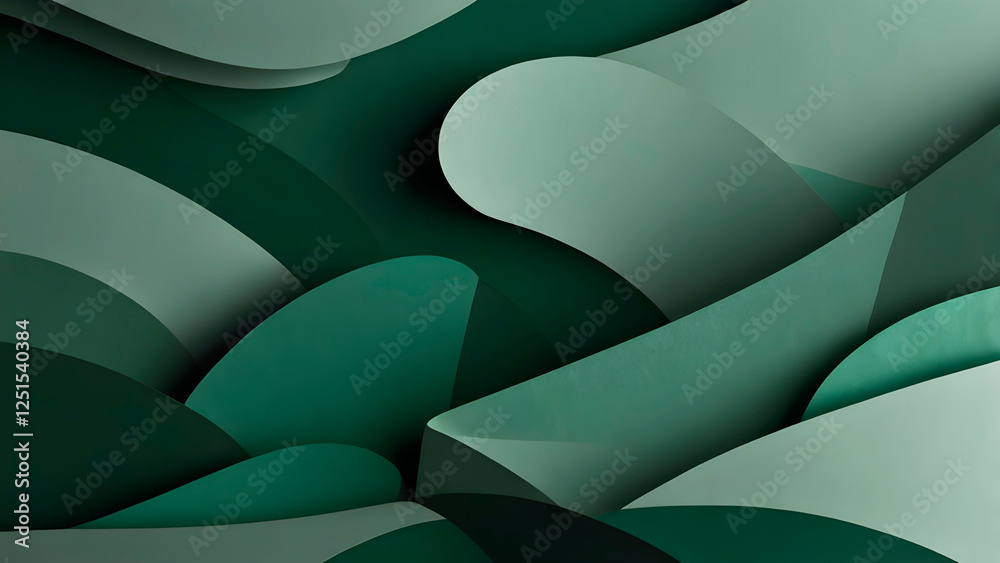 Abstracto fondo verde con formas geométricas y sombras. Diseño moderno ...