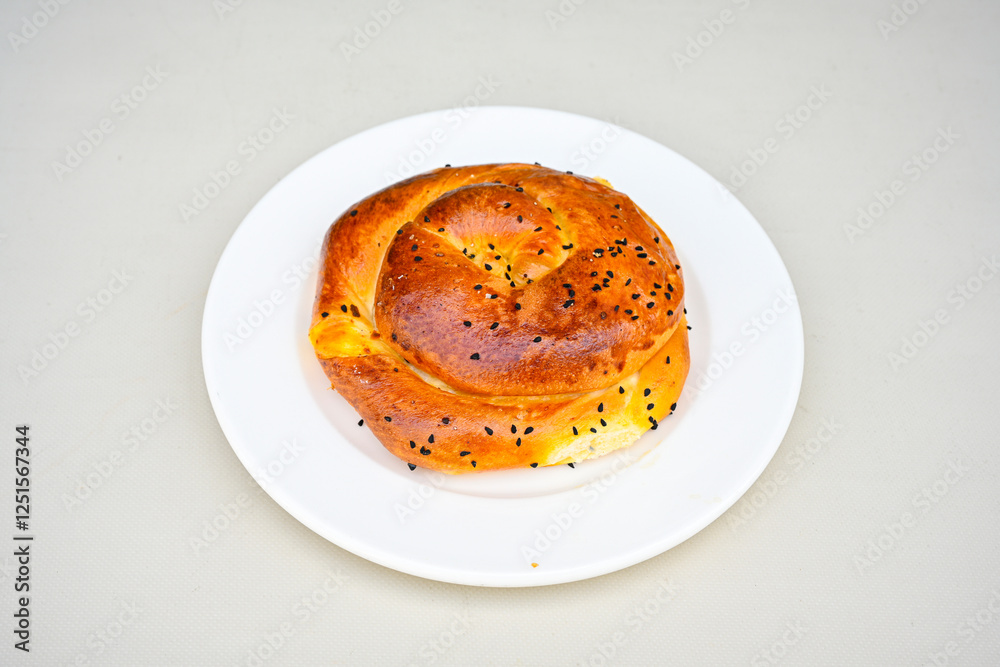 Turkish pastry product , tasty pogaca, acma . Simit, gevrek. Turkish ...