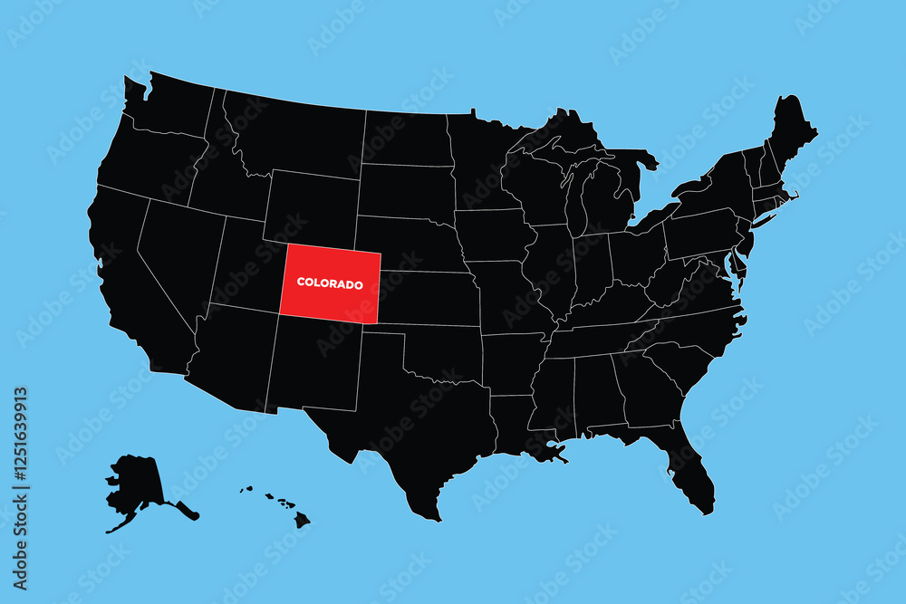 Vector de Stock Colorado State, USA, vector map isolated on United ...