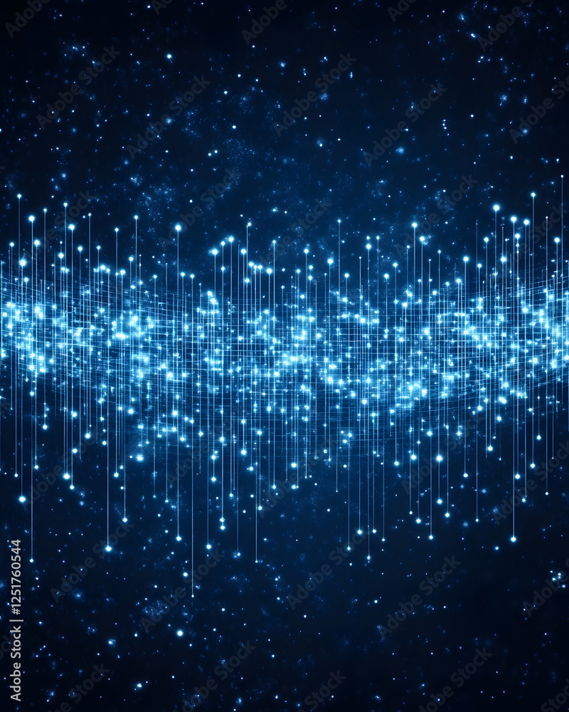 AI composer generating sheet music in a starfield, blending technology ...