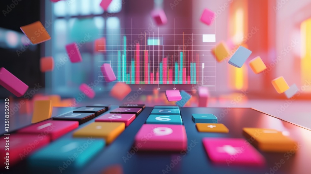 Calculating trends with floating graphs digital workspace infographic ...