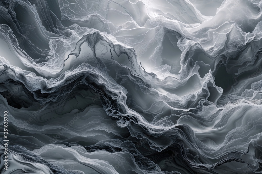 Gray Scale Fluid Motion Abstract Background for Ultra Wide Digital ...