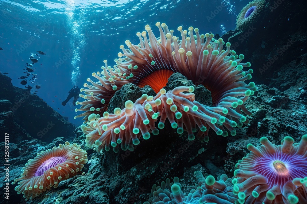 Ilustración de Stock Mystical and Rare Deep-Sea Species Lurking in the ...