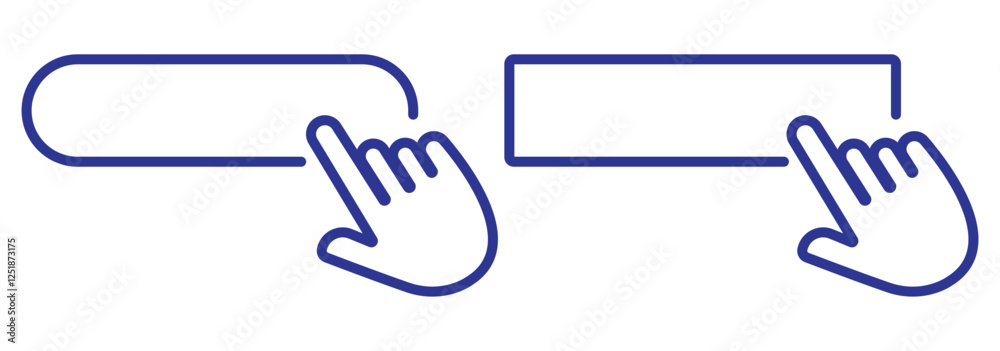 Computer mouse click cursor arrow icons. Clicking cursor set. Hand ...