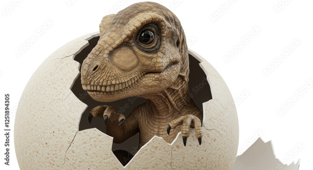 Baby Dinosaur Hatching from Egg - Adorable baby dinosaur emerging from ...