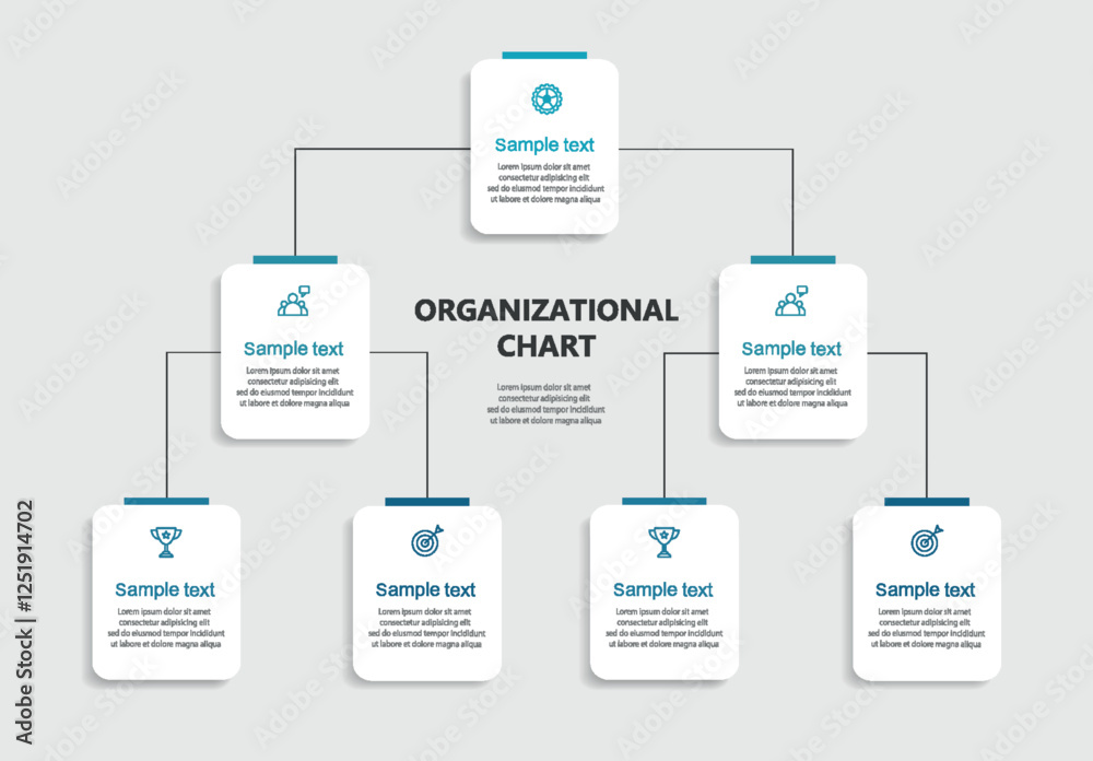 Corporate organizational chart. Business hierarchy infographic elements ...